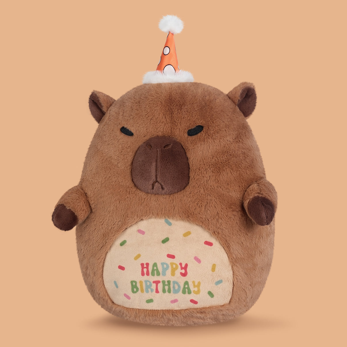17" Happy Birthday Capybara Plush Pillows, Squish Capybara Stuffed Ani ...