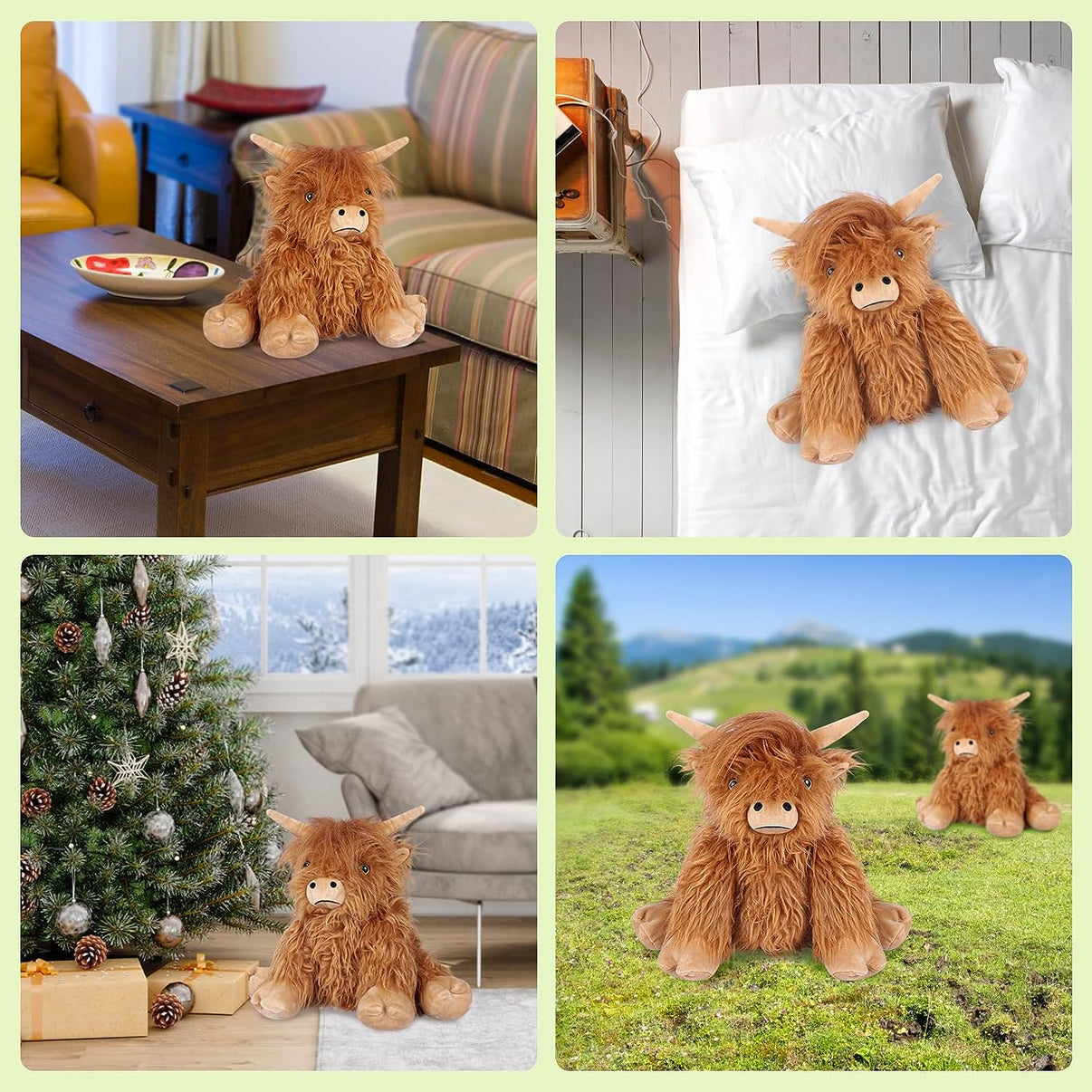 SuzziPals Highland Cow Stuffed Animals, Microwavable Stuffed Animals H ...